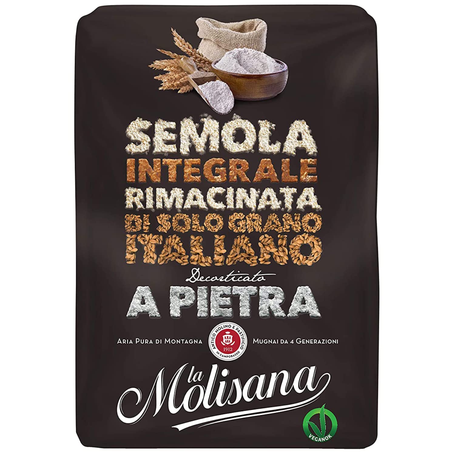 Amazon.com : La Molisana Durum Whole Wheat Semolina 1Kg 2.2lb : Grocery ...