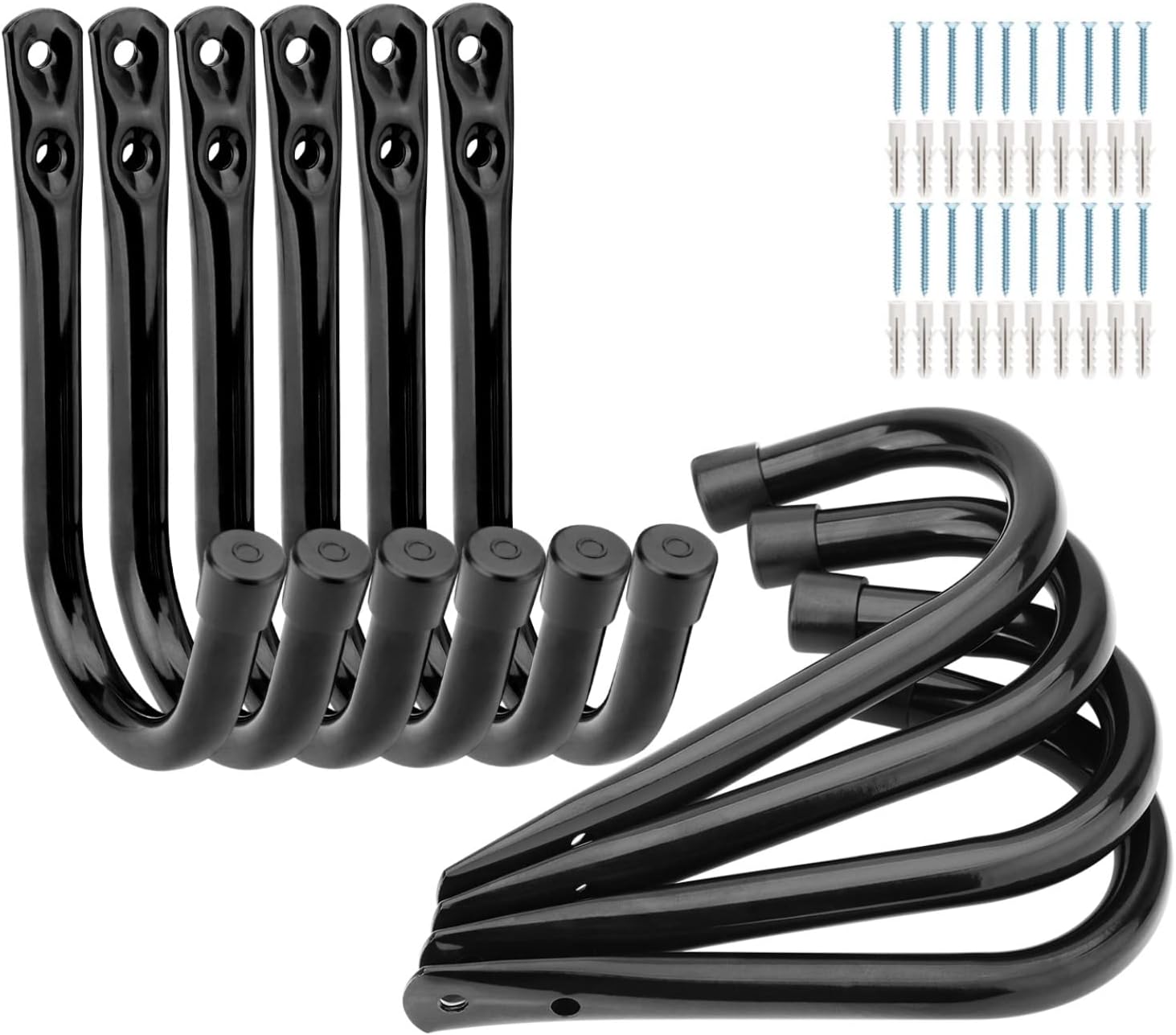 pipabiba 12 Pcs Garage Hooks, Heavy Duty J Hooks Max Load 20KG, Wall ...