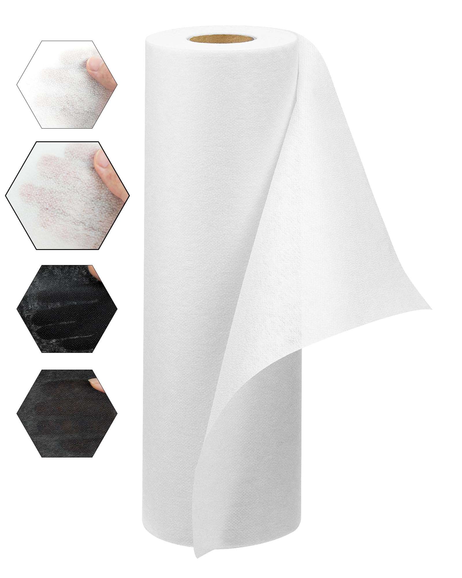 Amazon.com: FIVEIZERO Lightweight White Iron-On Non-Woven Fusible ...