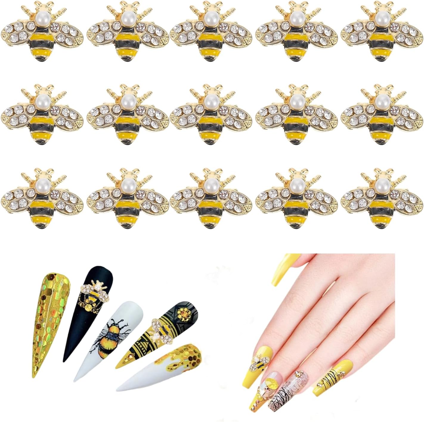 Amazon.com: 30pcs Alloy Rhinestone Decorations - Metal Nail Accessories ...