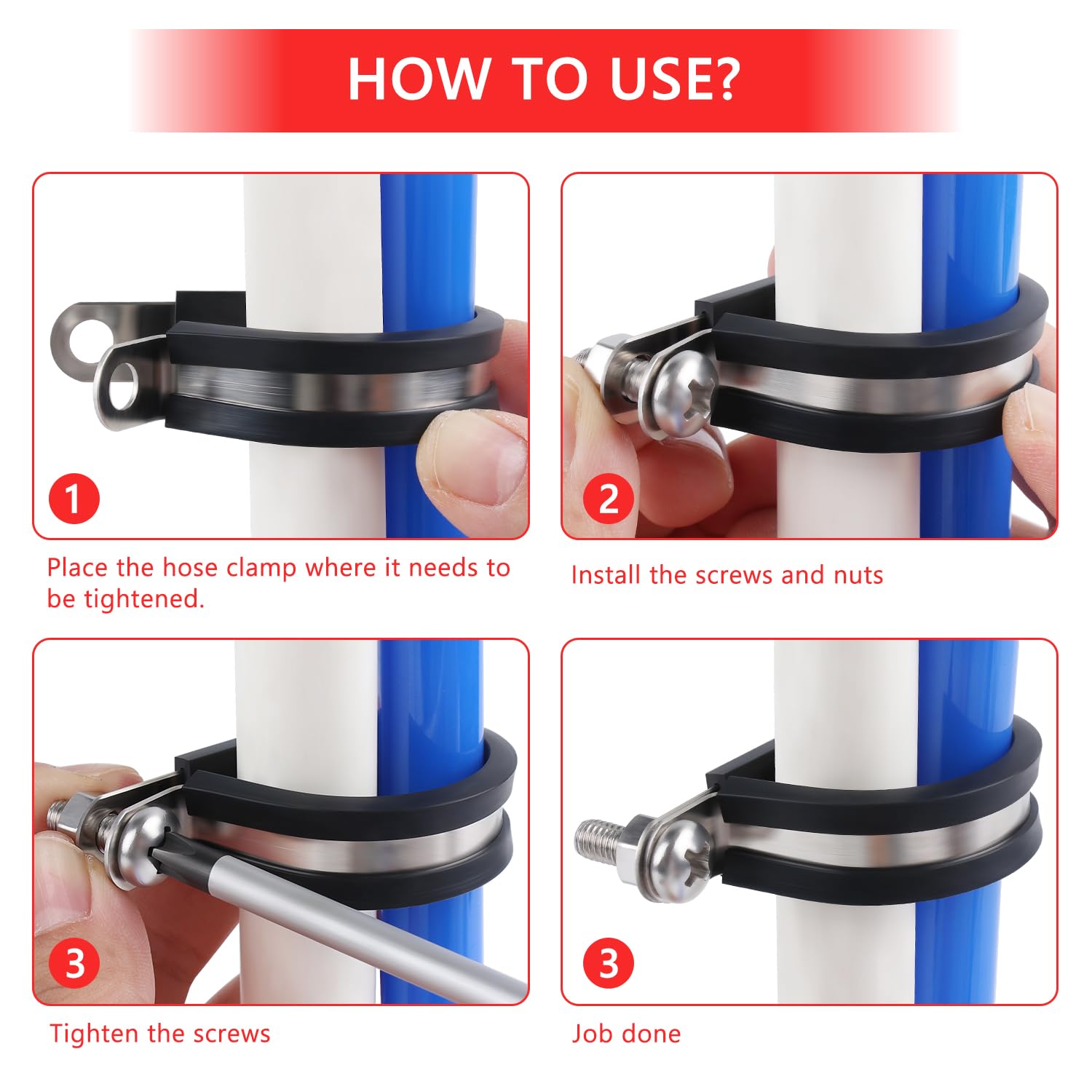 Snapklik.com : 30Pcs Cable Clamps 3/16 Inch Stainless Steel Cable Clamp ...