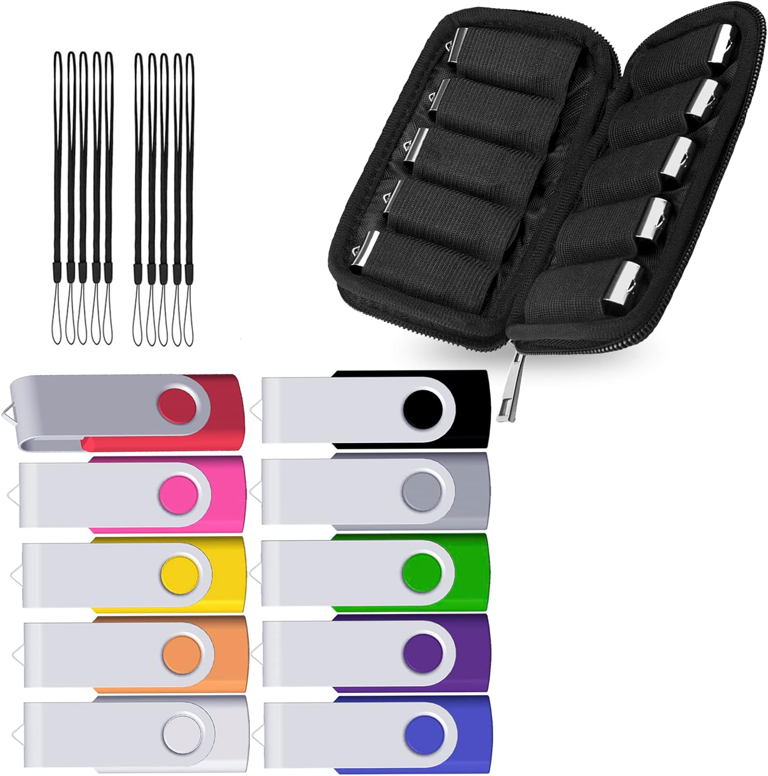 Amazon.com: USB Flash Drive 512MB 10 Pack and USB Flash Drive Case ...