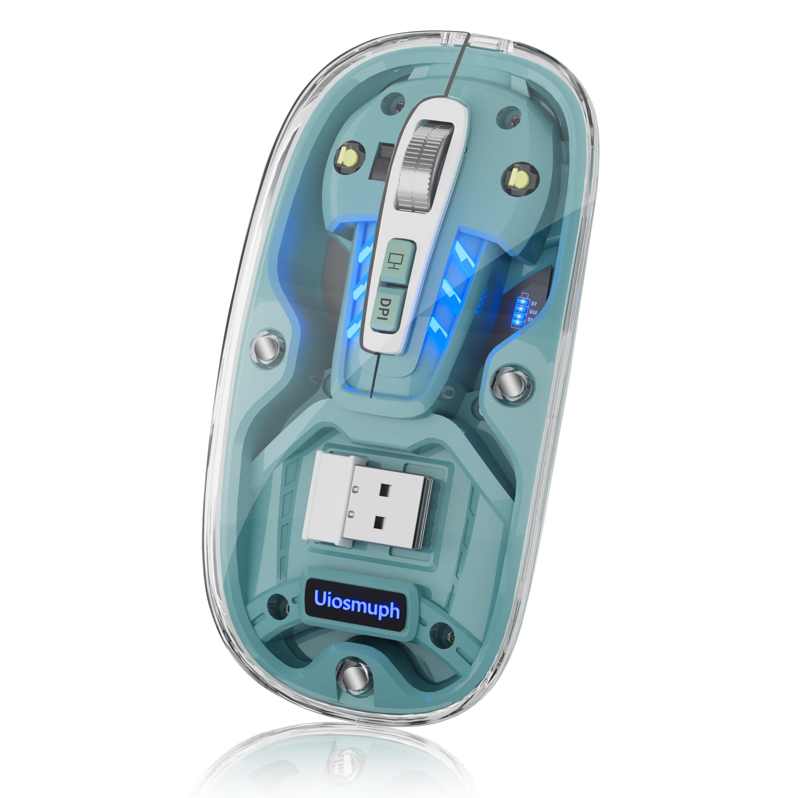 Amazon.com: Uiosmuph Bluetooth Wireless Mouse Tri-Mode (BT5.1+BT5.1+2 ...