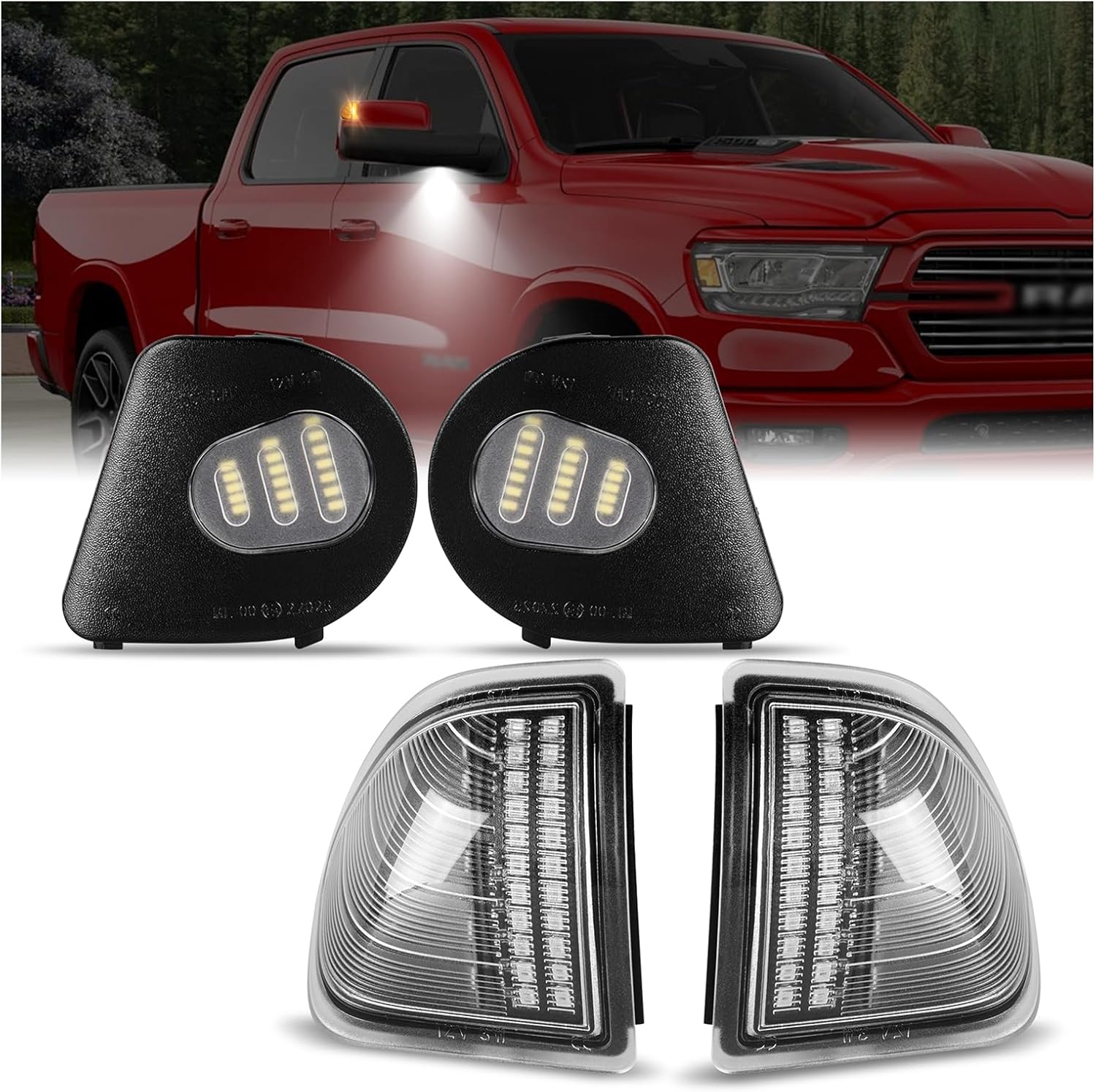 Amazon.com: Gempro 4PCS LED Side Mirror Turn Signals Lights Puddle ...