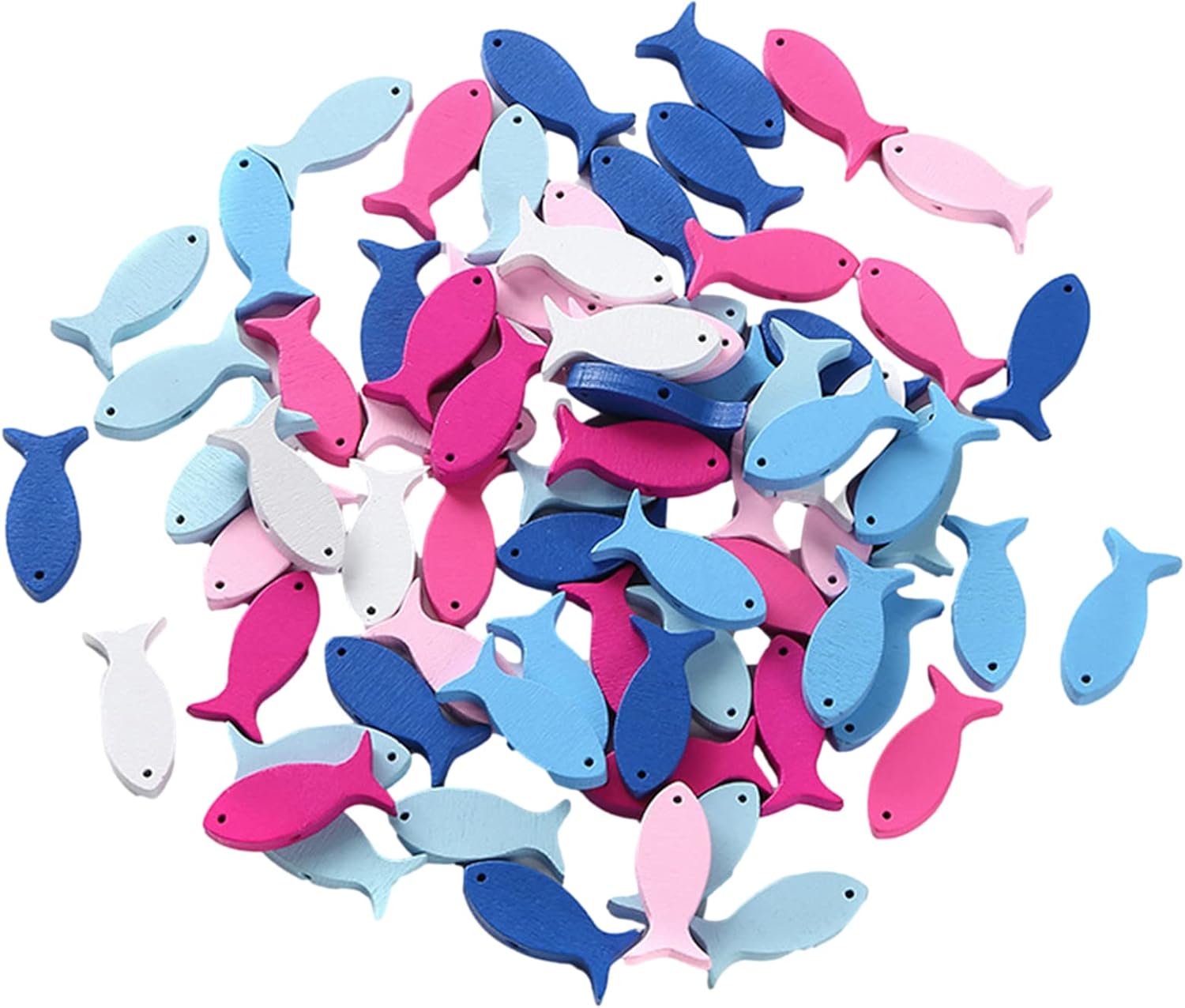 Generisch Wooden Fish Cutouts - 50 Pieces Colourful Fish Wood DIY ...