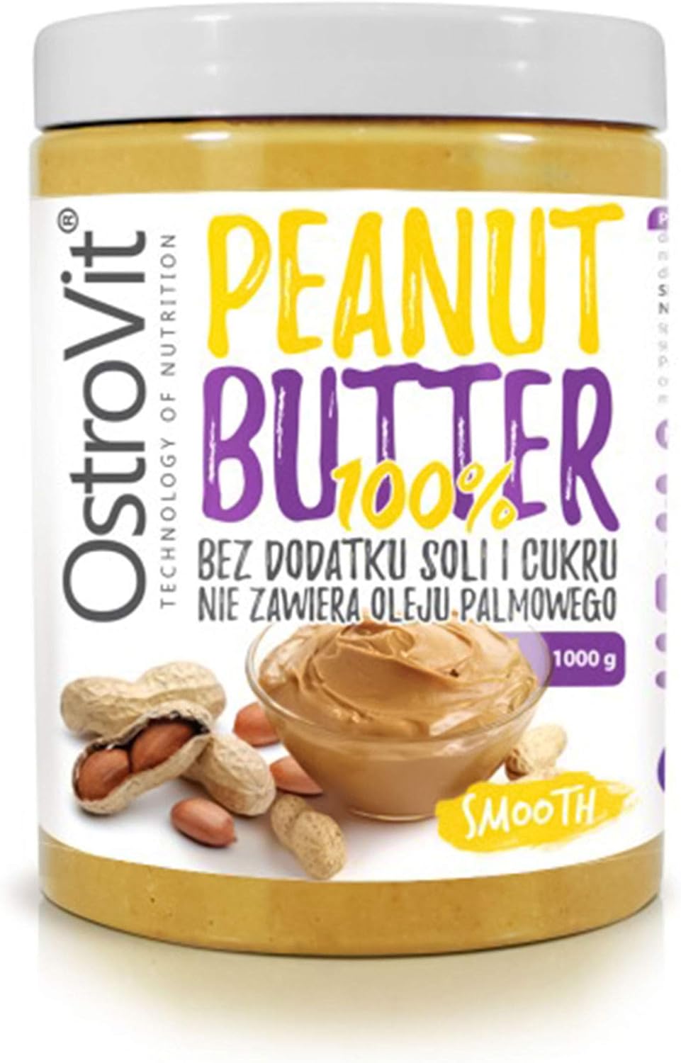 OSTROVIT Maslo Orzechowe 100% Peanut Butter - 1000g - Smoot : Amazon.co ...