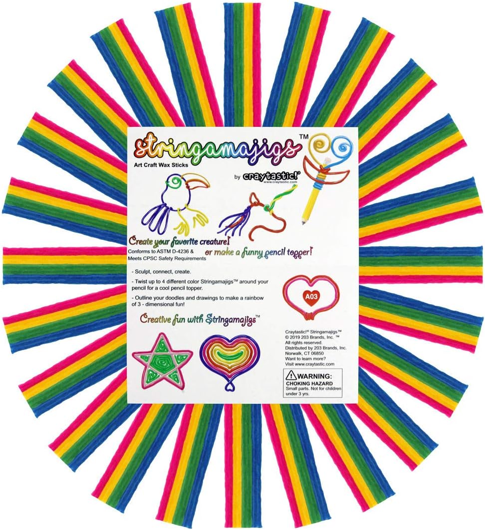 Amazon.com: Craytastic! Stringamajigs Bendable Wax Yarn Sticks for Kids ...