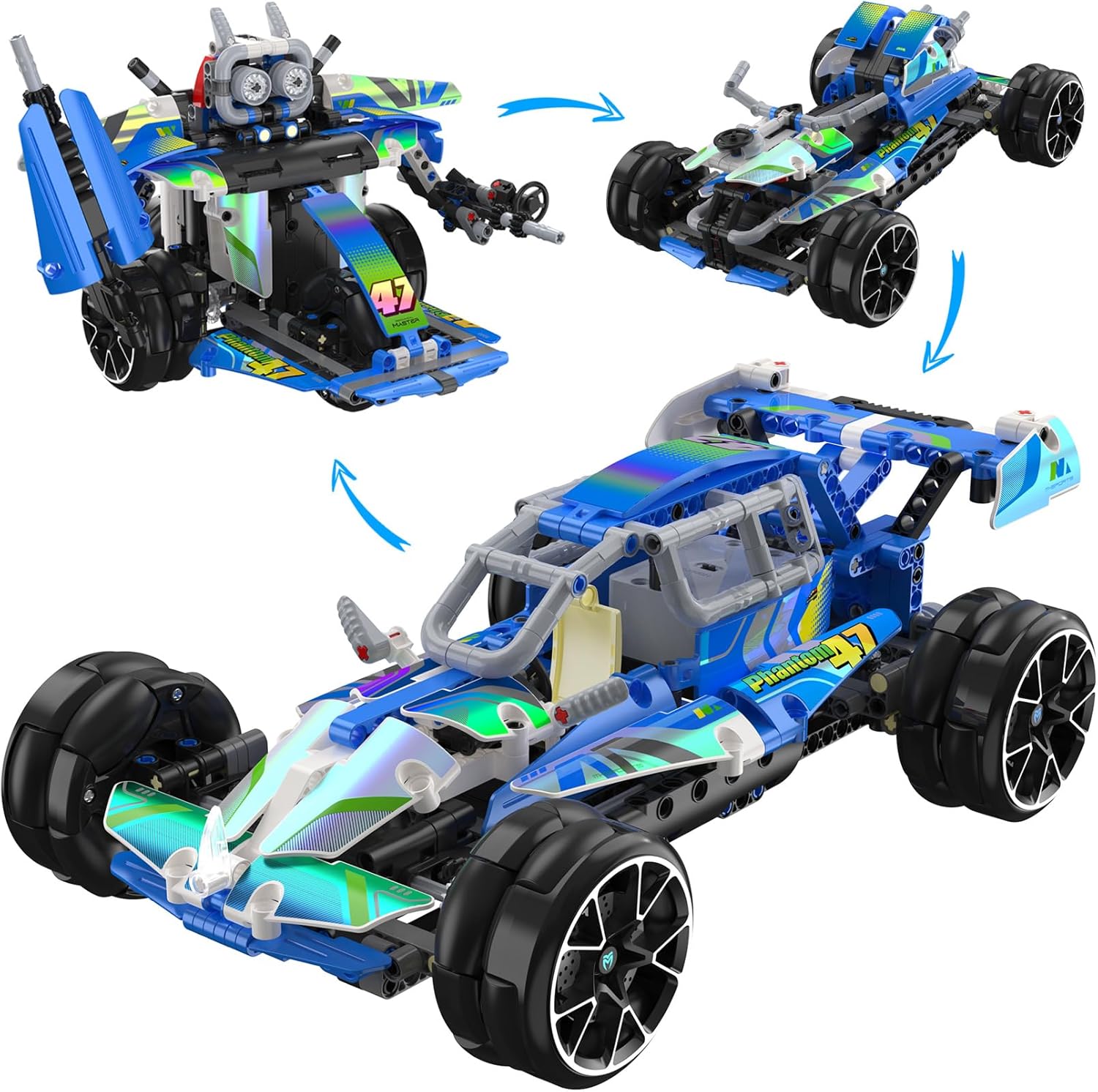 Remote Control Racing car for Boy, STEM Robot Building Kit 3 in 1 APP ...