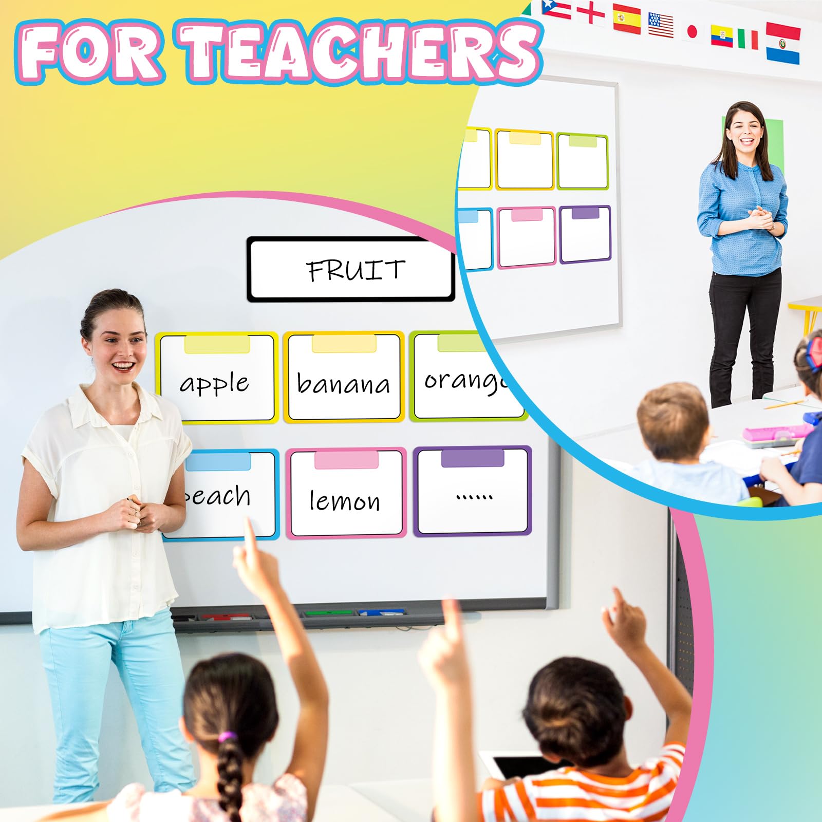 Snapklik.com : 7 Pcs Magnetic Write Wipe Organization Chart Magnetic ...