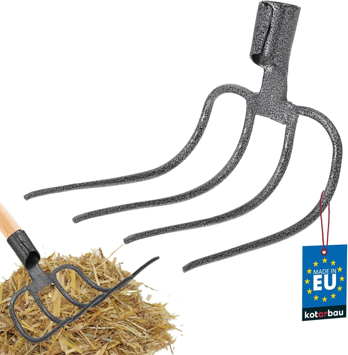 KOTARBAU Manure Fork – 4 Tine Garden & Agriculture Pitchfork : Amazon ...