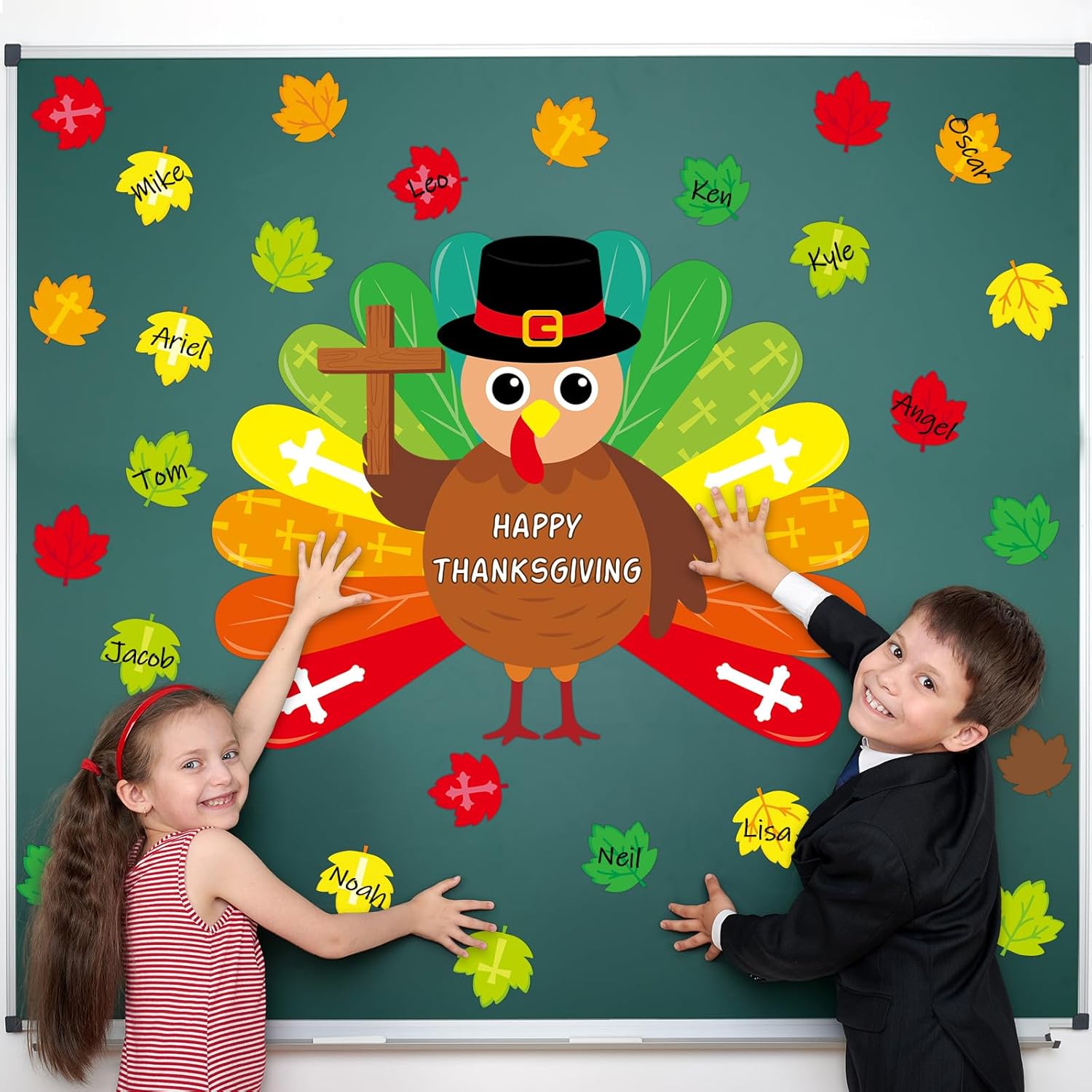 Amazon.com: Lonfliness Thanksgiving Bulletin Board Set Religious DIY ...