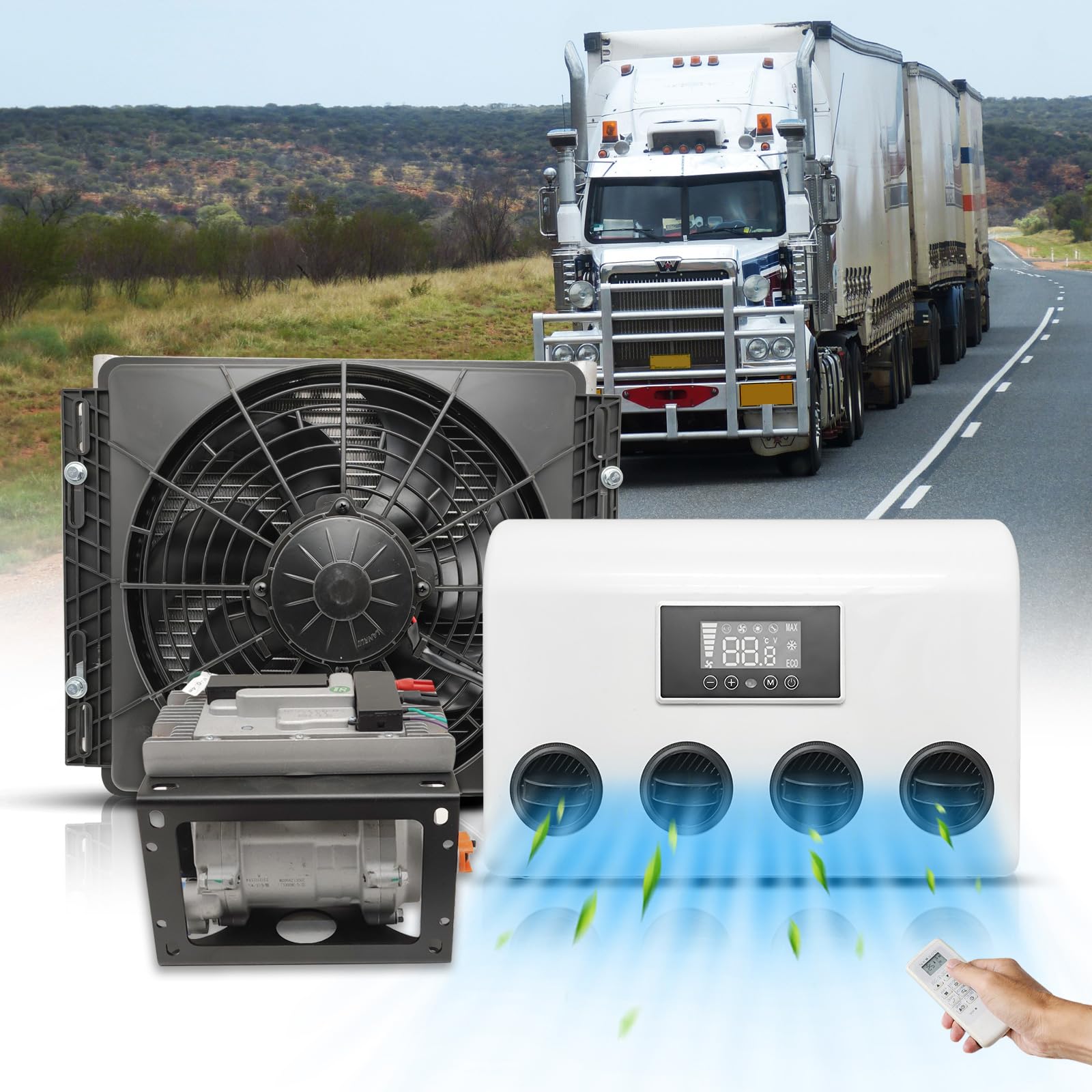 Amazon.com: 12V Split Mini Air Conditioner 8000 BTU Parking AC Unit, 12 ...