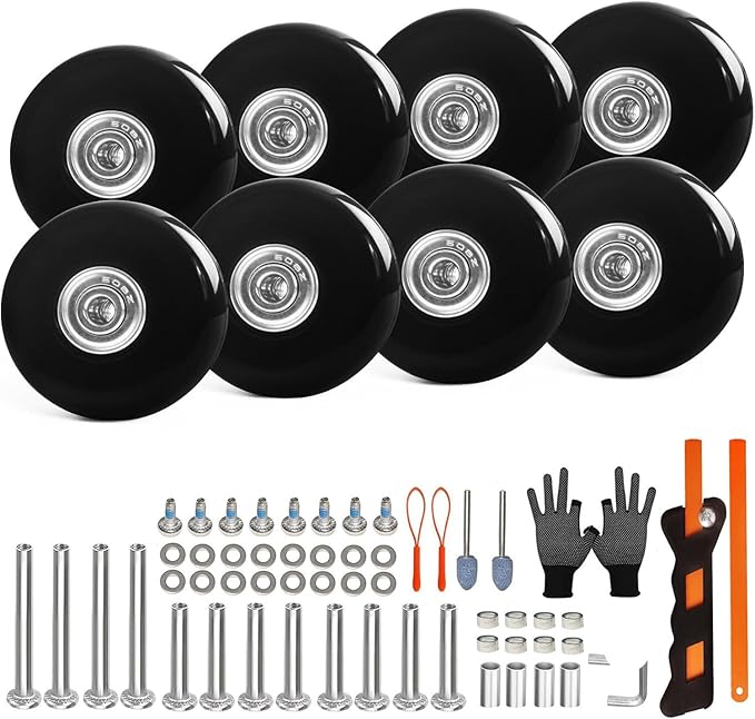 Amazon.com | Luggage Wheels Replacement 55x14mm, 8PCS Swivel Caster ...