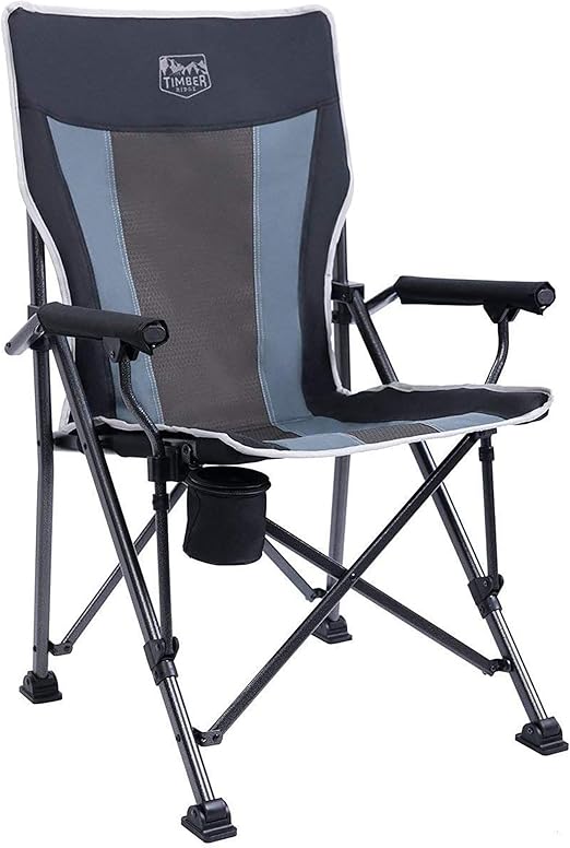 Amazon.com : Timber Ridge Camping Chair 400lbs Folding Padded Hard Arm ...