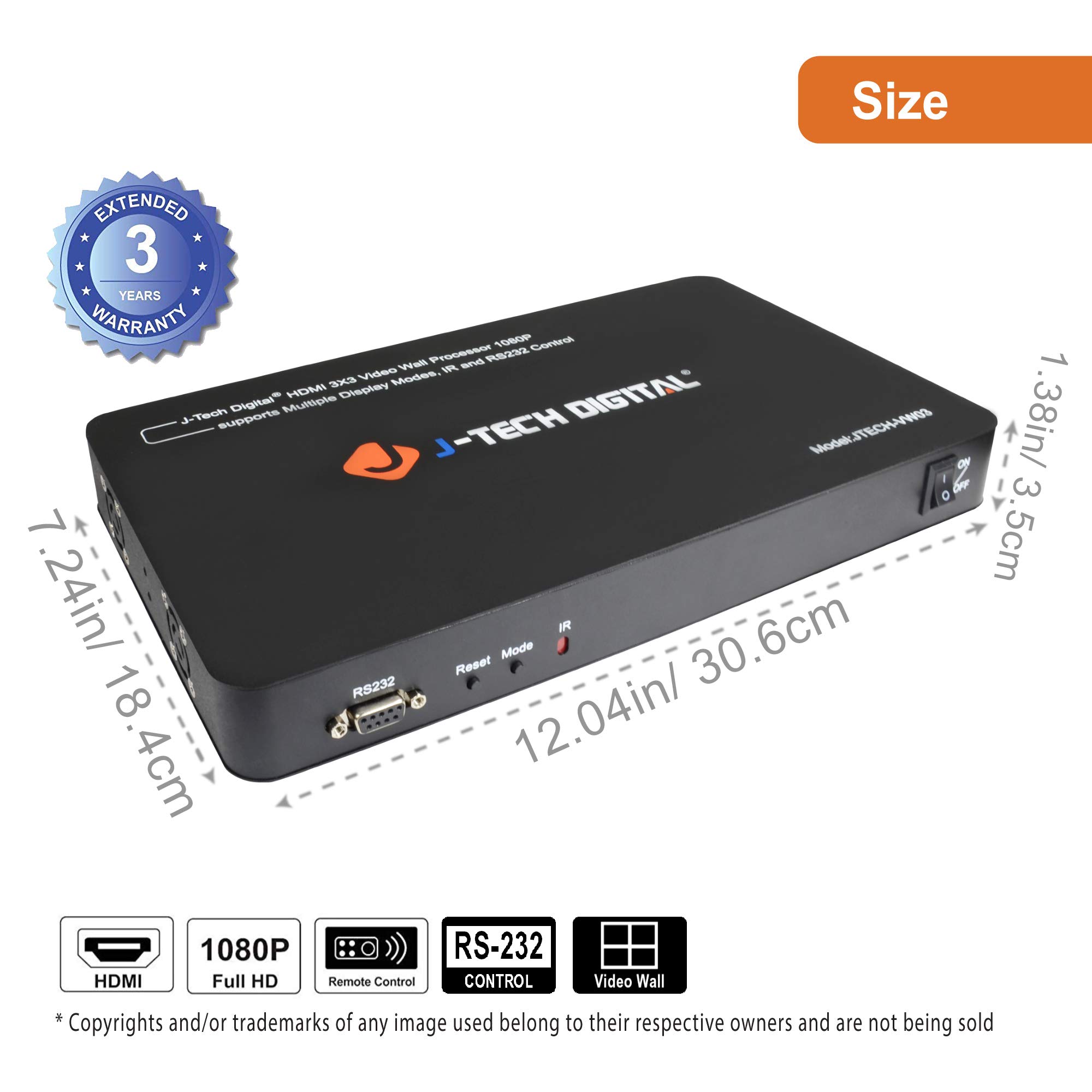 Buy HDMI 3X3 Video Wall Controller from J-Tech Digital Supports 1080P ...