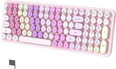 Amazon.com: Colorful Computer Portable Bluetooth Keyboard, PINKCAT ...