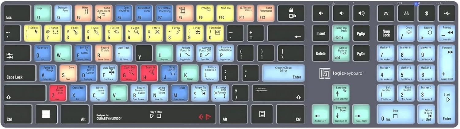 Amazon.com: LogicKeyboard Titan Wireless Backlit Keyboard for Cubase ...