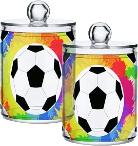 Amazon.com: Soccer Balls 2 Pack Qtip Holder Organizer Dispenser Plastic ...