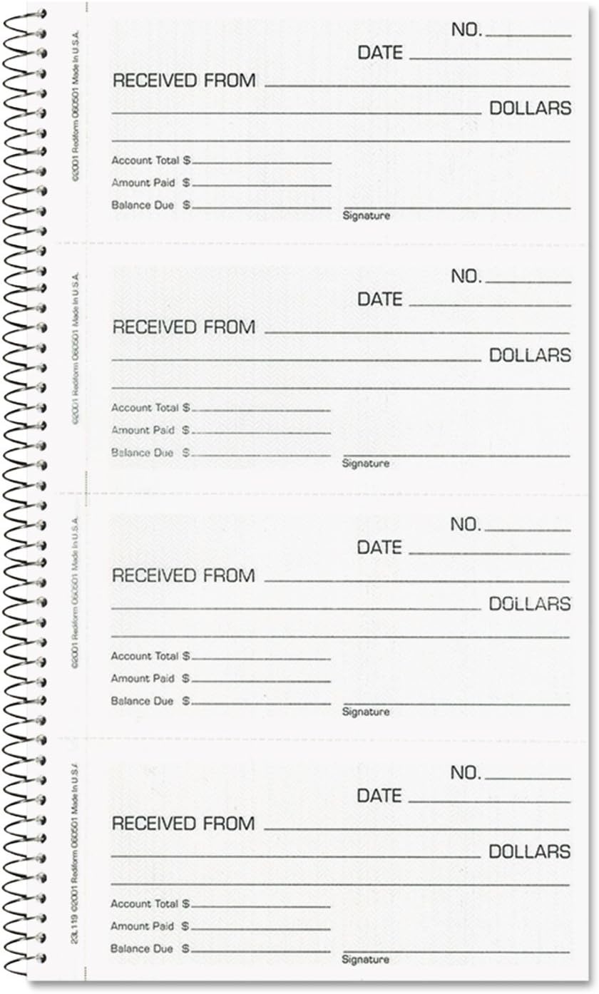 Amazon.com: Rediform Money and Rent Unnumbered Receipt Book : Office ...