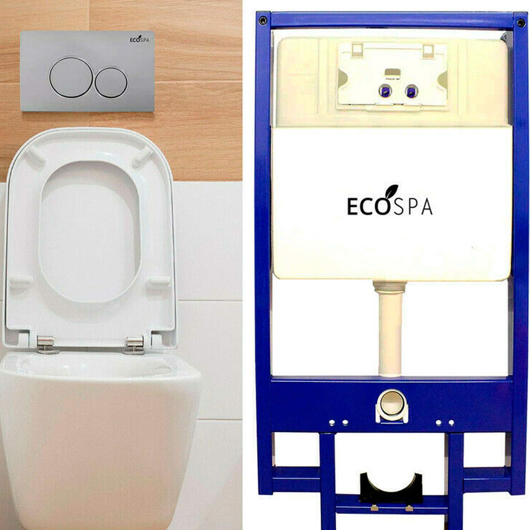 ECOSPA Super Slim Concealed Toilet Pan Frame and 3L/6L Insulated ...