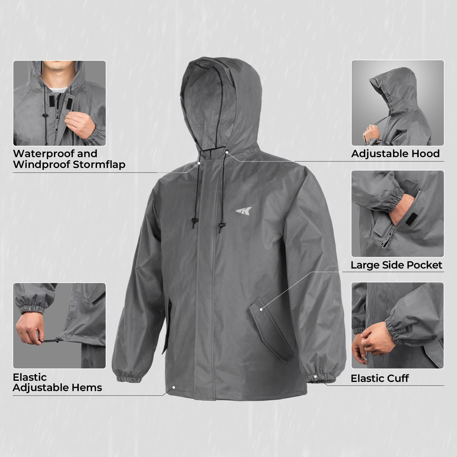 Snapklik.com : KastKing AquaLite Waterproof Rain Suit For Men And Women