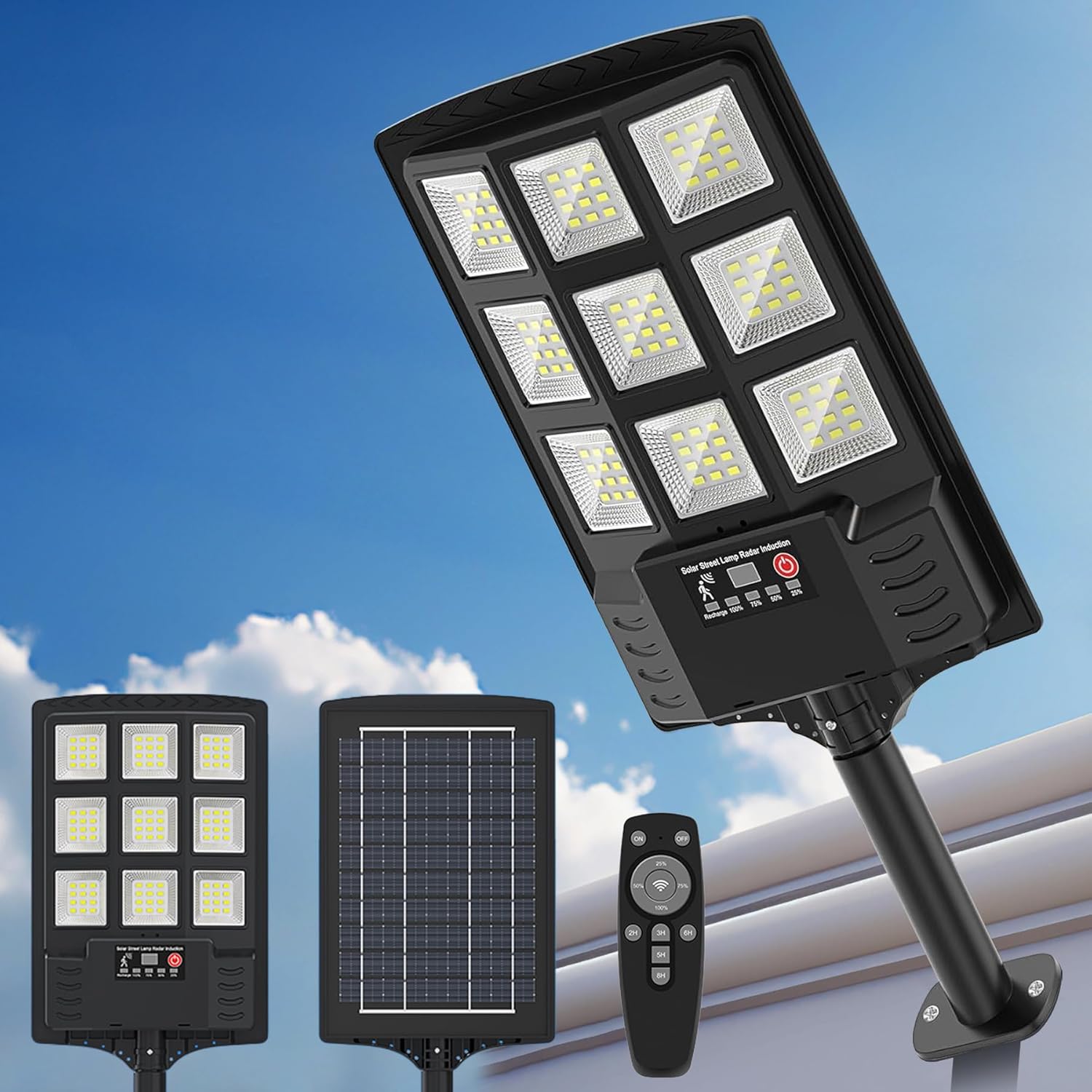 Solar Street Lights Outdoor Waterproof,6500K Solar Lights Outdoor ...