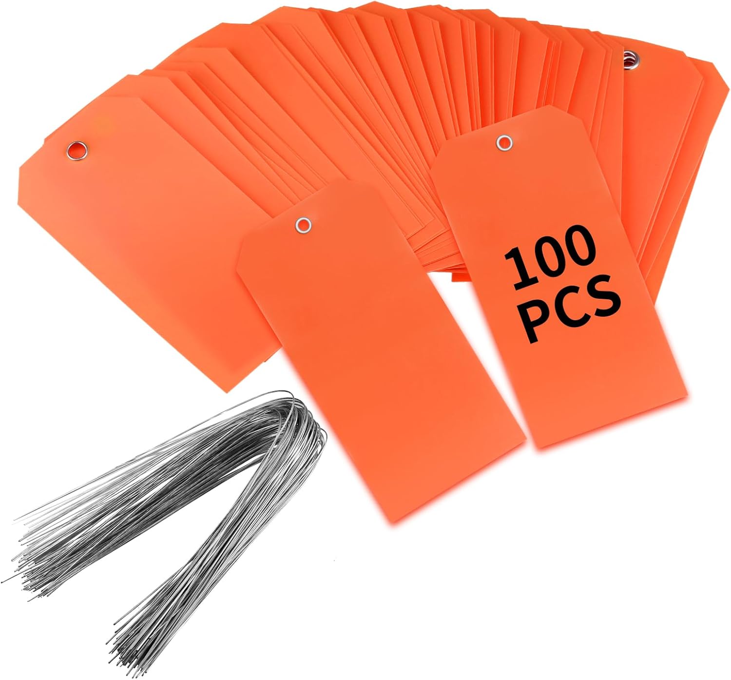 Amazon.com : 100 Pieces 4 3/4" x 2 3/8" Plastic Shipping Tags with ...