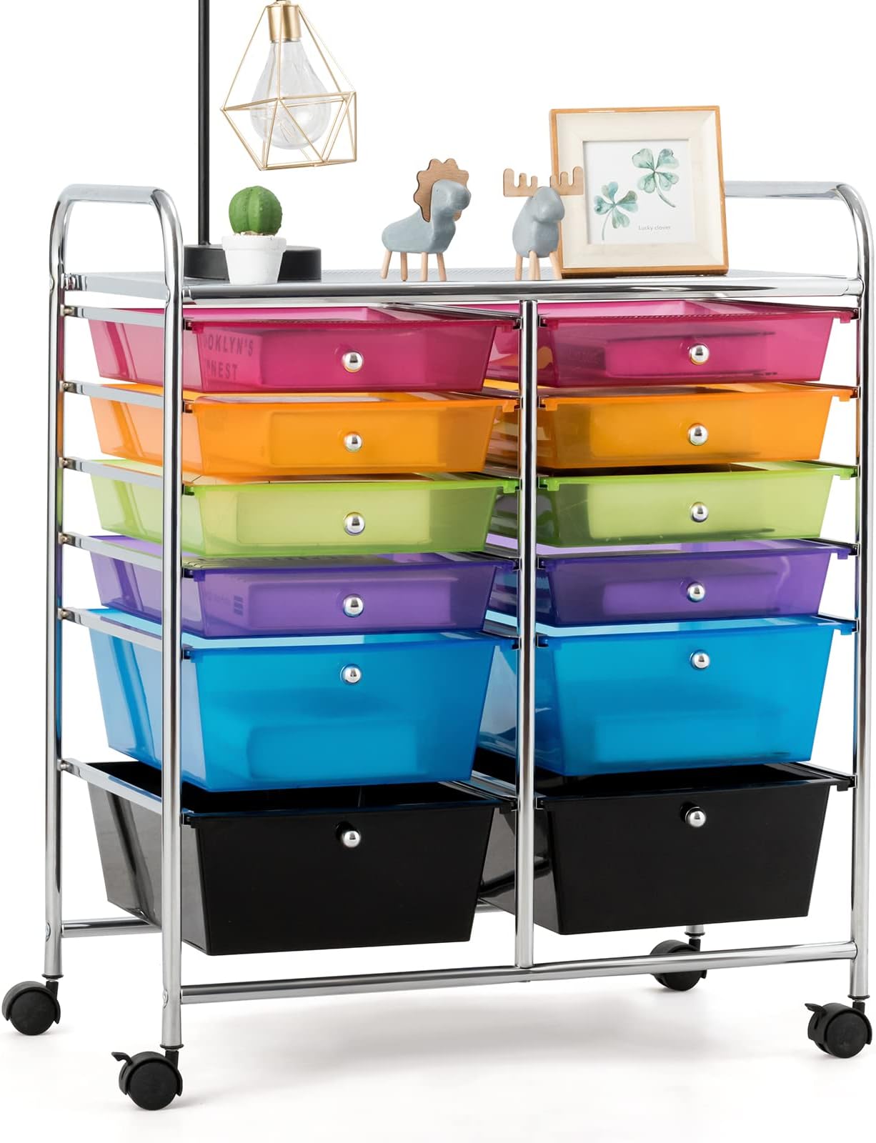 Amazon.com: COSTWAY 12-Drawer Rolling Storage Cart, Moveable Art Craft ...