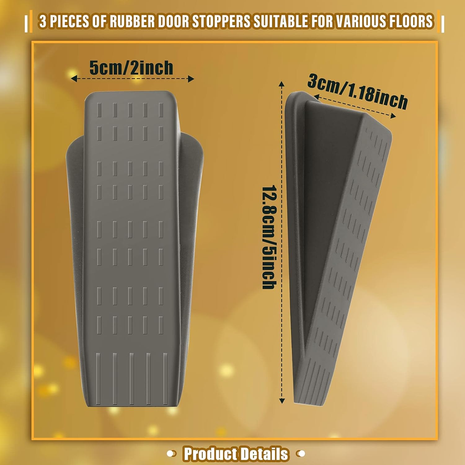 Door Stops, Door Stopper Wedge for Floor Doorstop Rubber Outdoor Stoppy ...