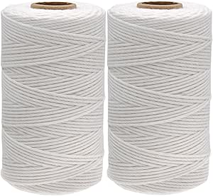 KINGLAKE 200m White Cotton Twine String, 2mm Butchers String Bakers ...