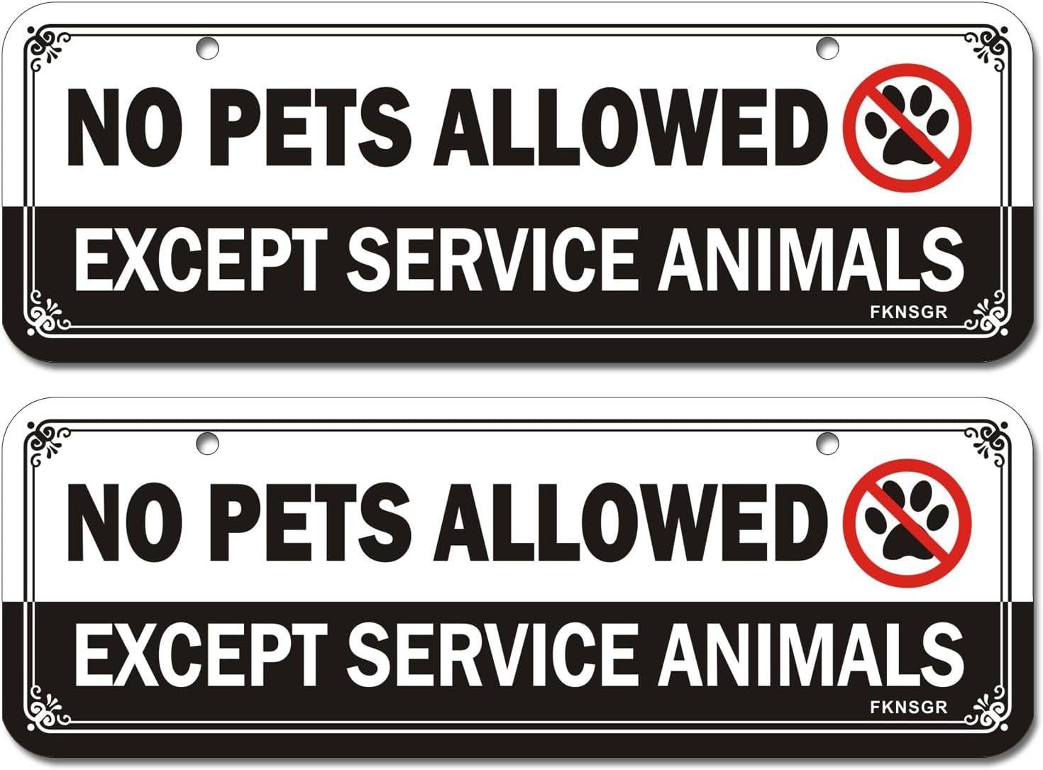Amazon.com : FKNSGR No Pets Allowed Except Service Animals Self ...
