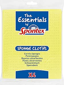 Spontex Essentials Sponge Cloths - 12 packs of 4 (Total 48 Cloths ...