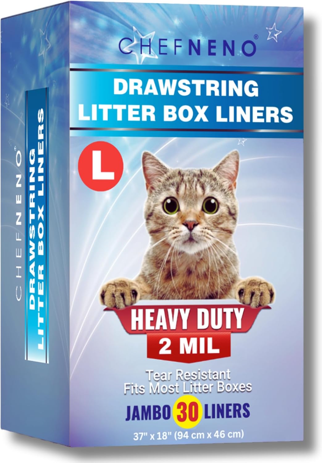 Amazon.com: Cat Litter Box Liners Drawstring Large (30 Bags) 37" x 18 ...