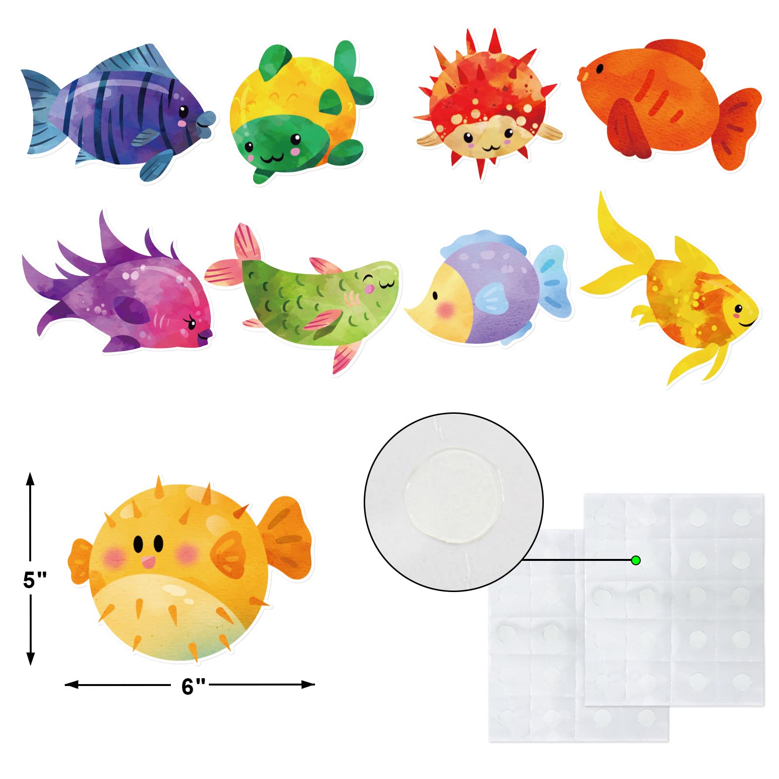 Ocean Decor 45 Pieces Fish Cut-Outs Paper Colorful Classroom ...
