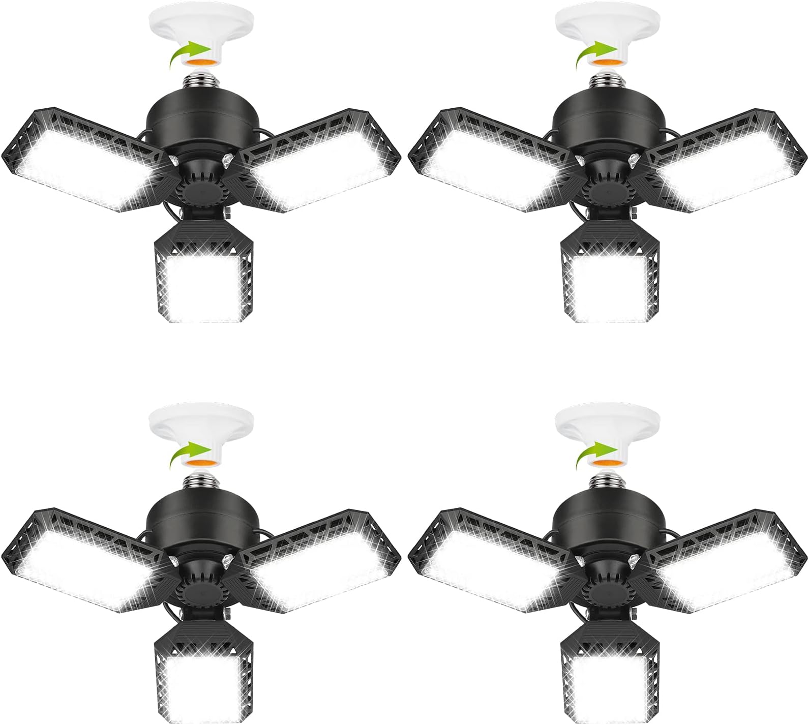 Grip 8000 Lumens LED Screw-In Garage Light, 360 Degree Adjustable ...