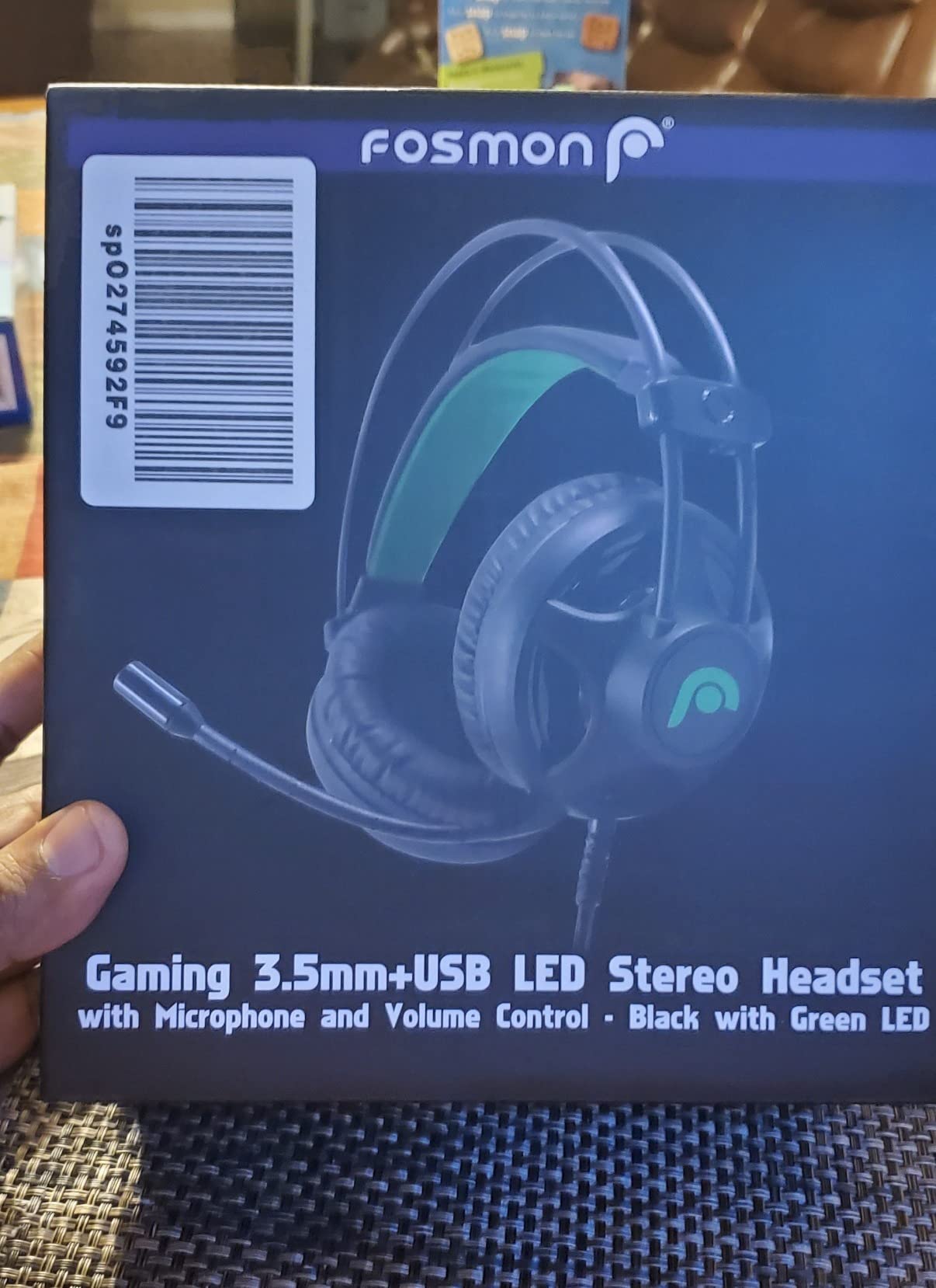 Amazon.com: Fosmon 電競耳機 附麥克風和音量控制 3D 環繞強勁低音耳機 附人體工學頭帶 相容於 Xbox PS4 PS5 ...