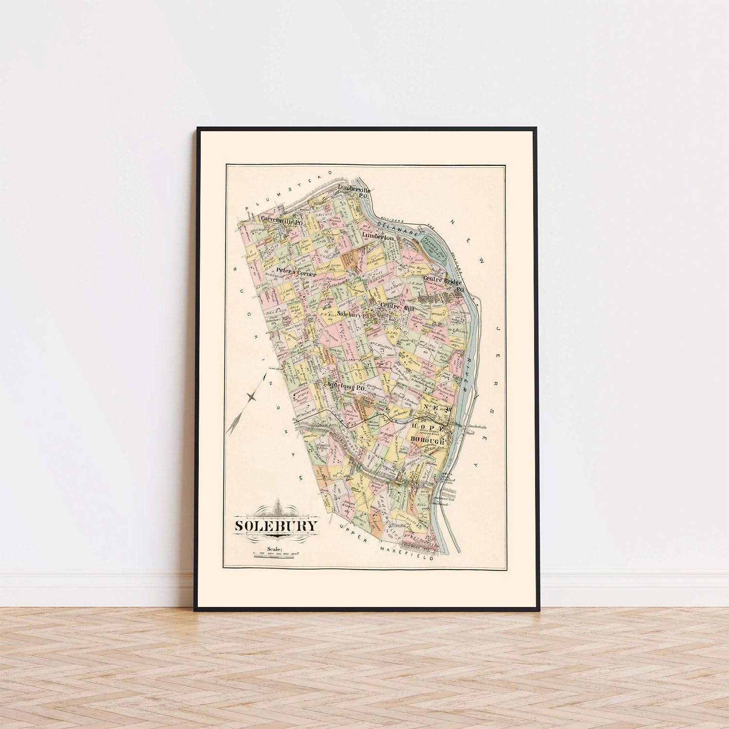 Amazon.com: Historical Map Poster Solesbury 1891 Pennsylvania ...