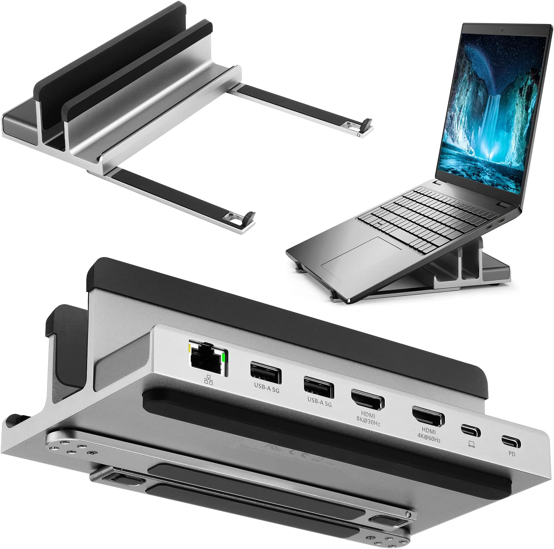 Amazon.com: AceProAV 7 Port USB-C 14” Laptop Stand with Dual Display ...