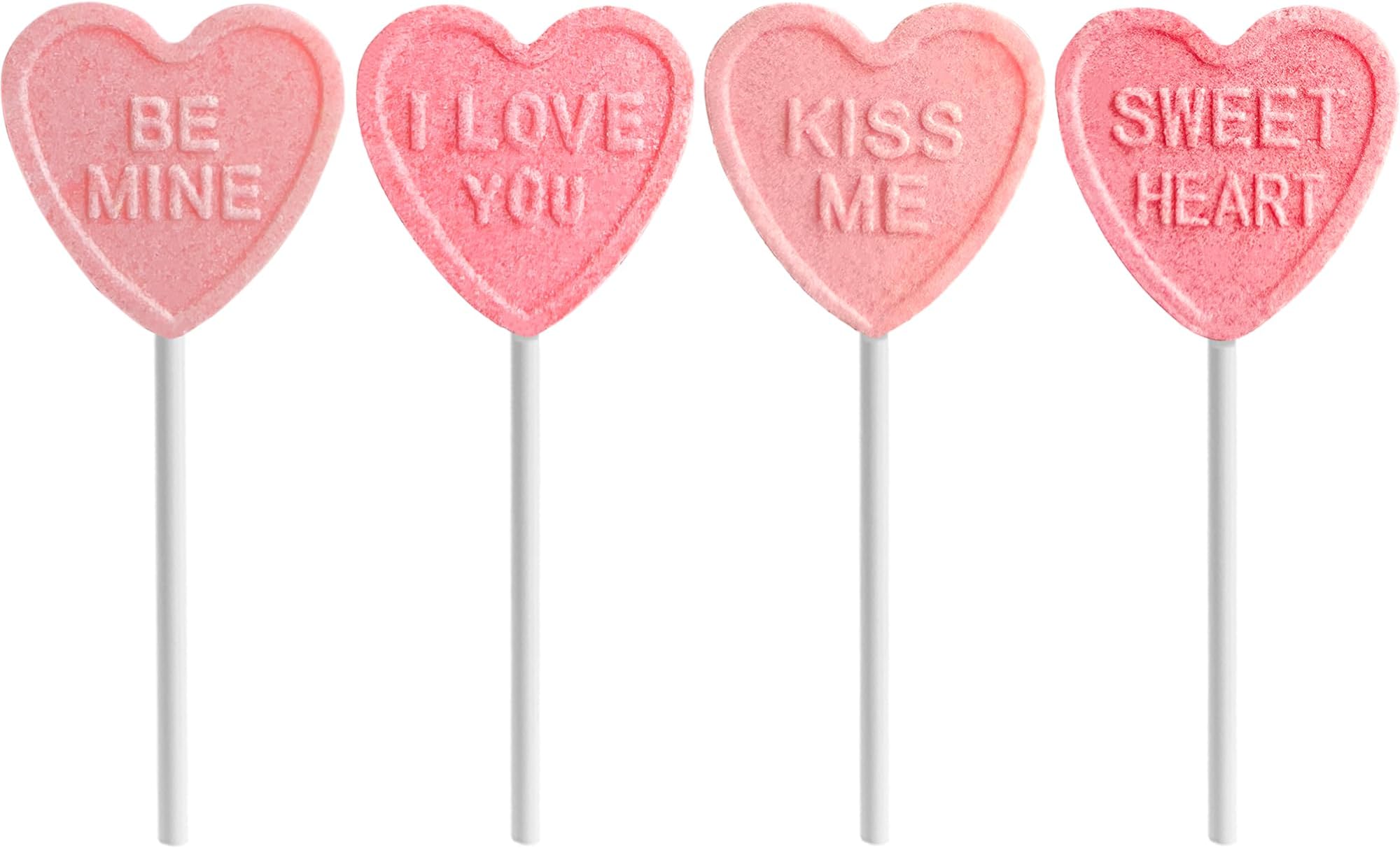 Amazon.com : The Dreidel Company Lollipops Red Double Heart Shaped ...