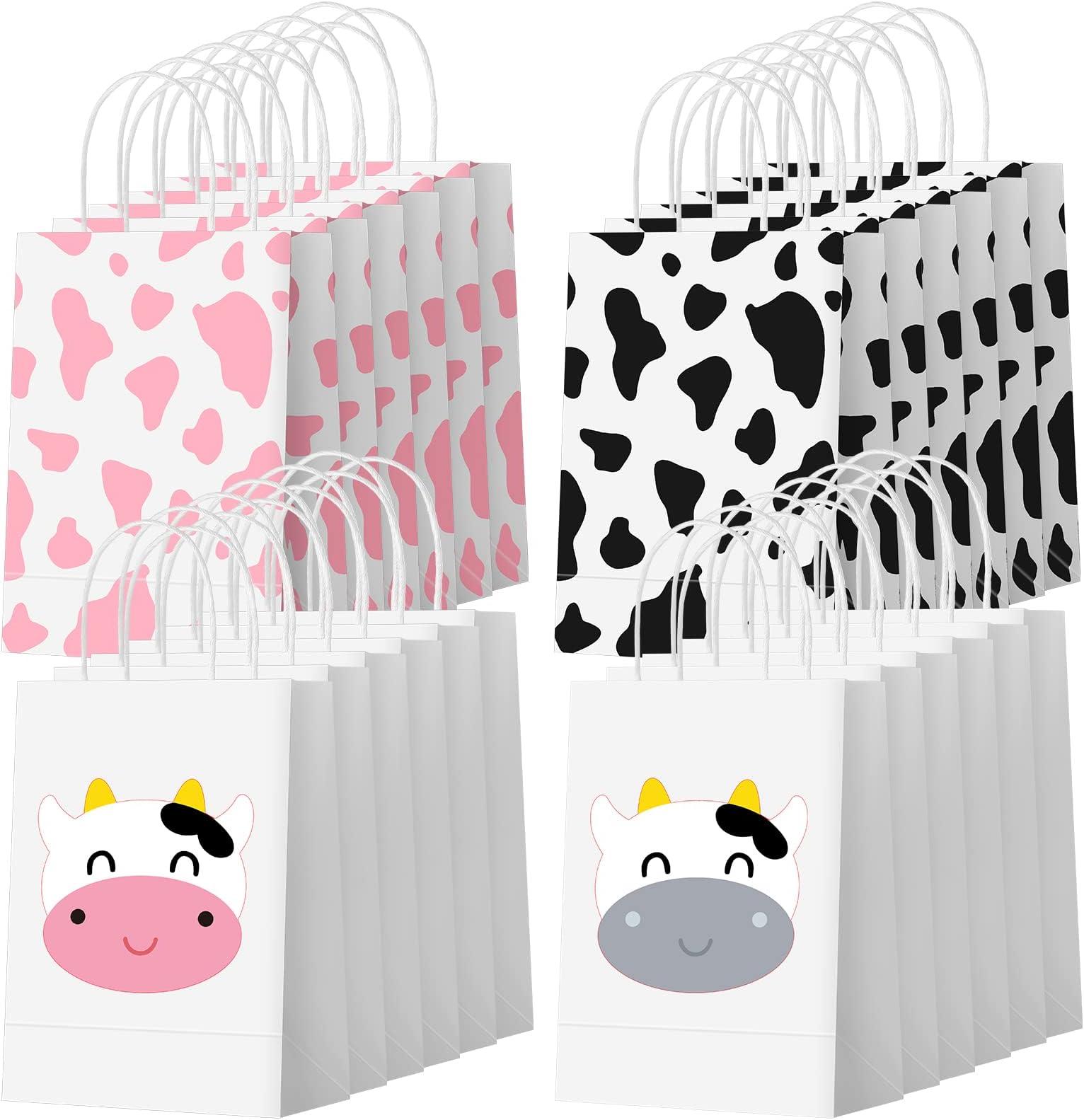 Amazon.com: Nezyo 16 Set Cow Party Favors Bag with Tissue Paper and ...
