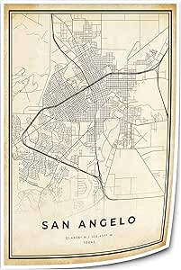 Amazon.com: Zhumendi San Angelo City Map Poster San Angelo Street Map ...