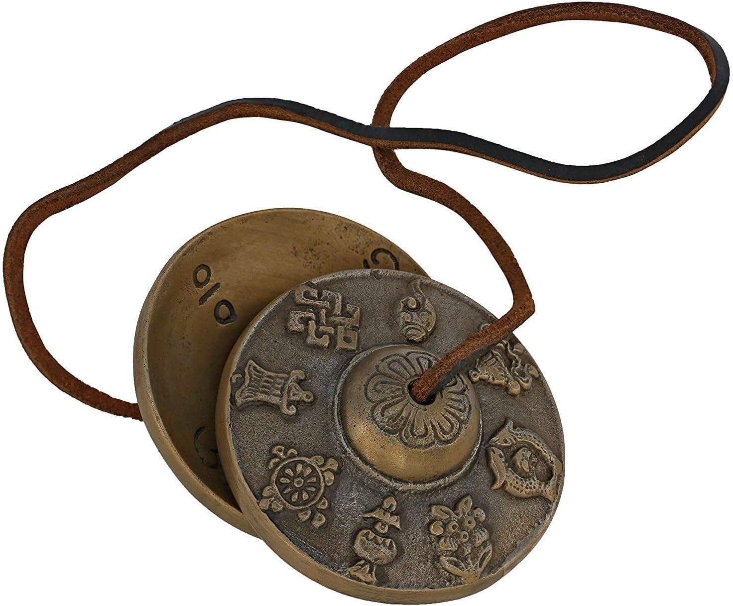 OM POOJA SHOP Brass Manjira Taal Instrument (Yellow, 2.5 Inch X 2.75 ...