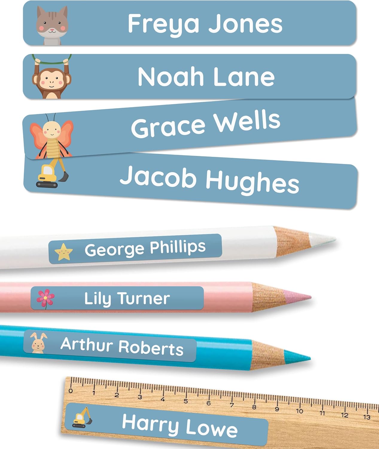 Personalised Name Stickers for School & Kindergarten (75 Pieces ...