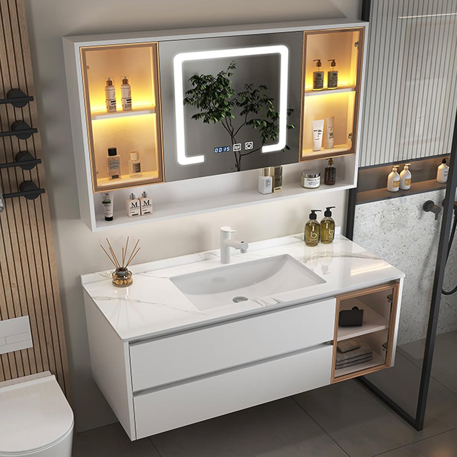 Amazon.com: TIZAZO Bathroom Vanity with Sink - 40IN Stylish Bathroom ...