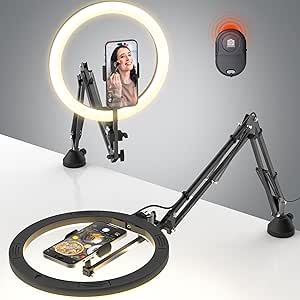 Amazon.com : Upgrade Ring Light Overhead Phone Mount, 12”Circle LED ...