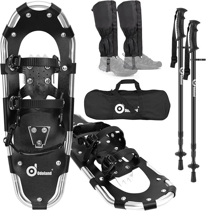 Amazon.com : Odoland 4-in-1 Snowshoes for Men Women Youth Kids with ...