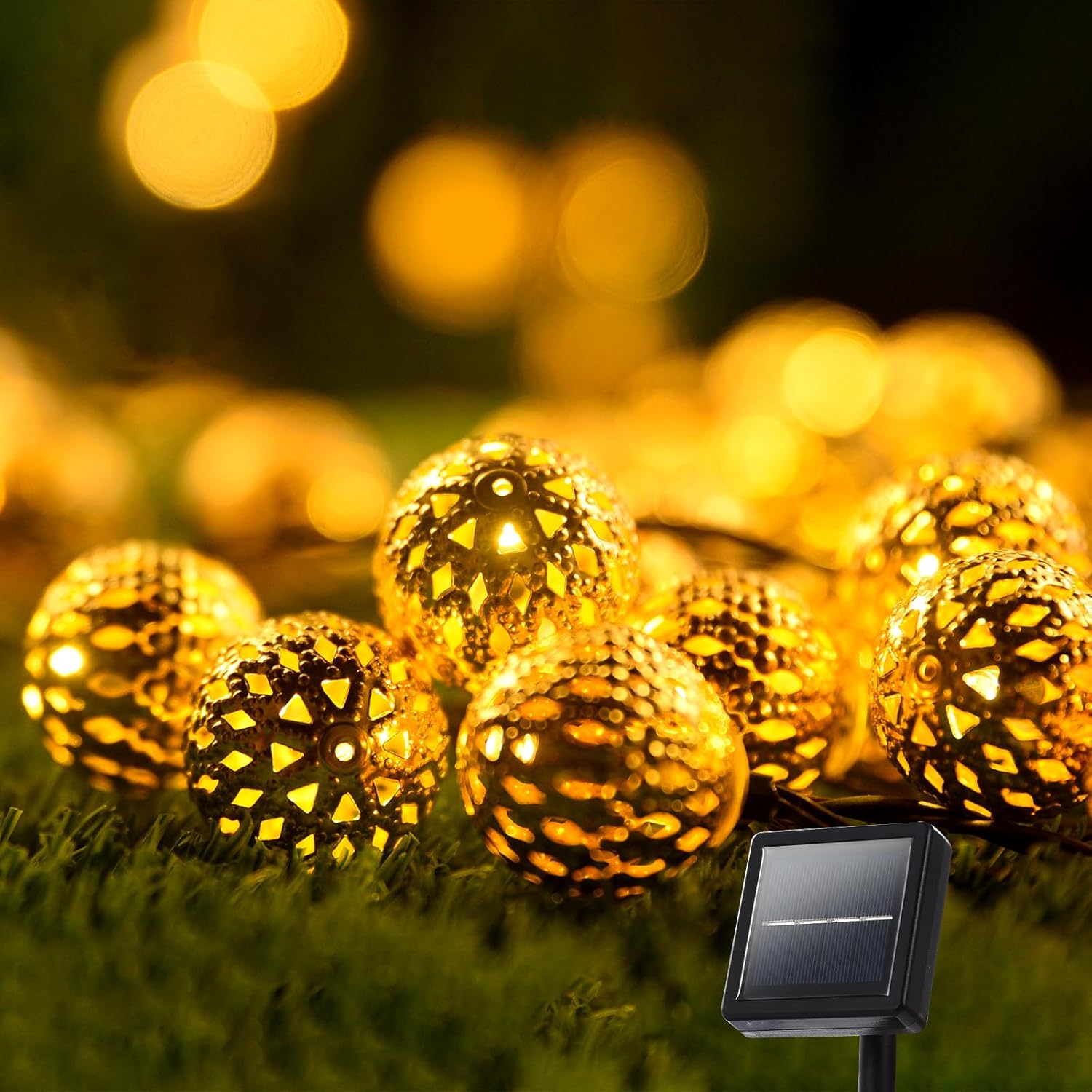 Lightique 33FT 100LED Solar String Lights Outdoor Waterproof,Globe ...