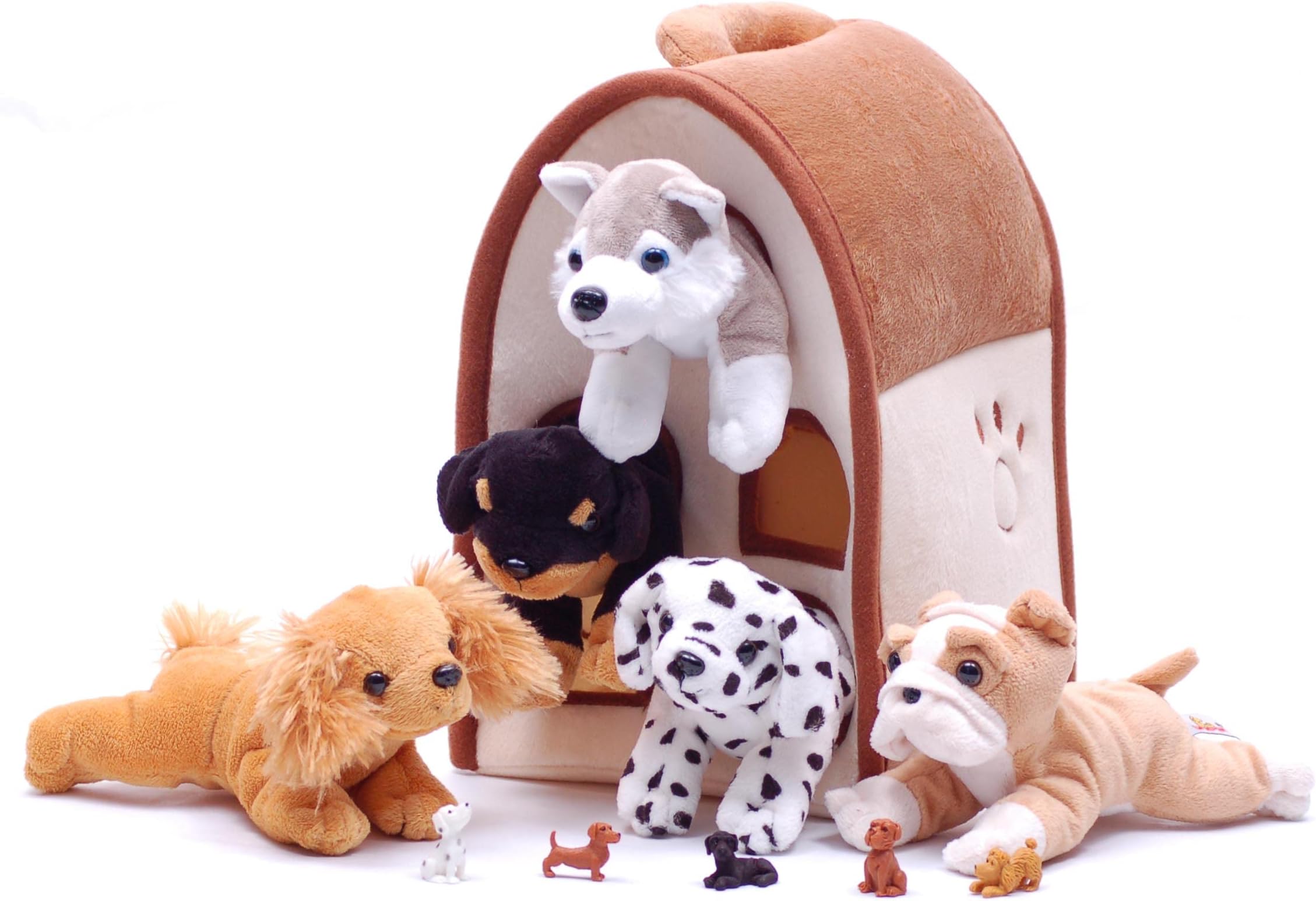 Amazon.com: Unipak 12" Plush Pink Dog House Carrying Case with Five (5 ...