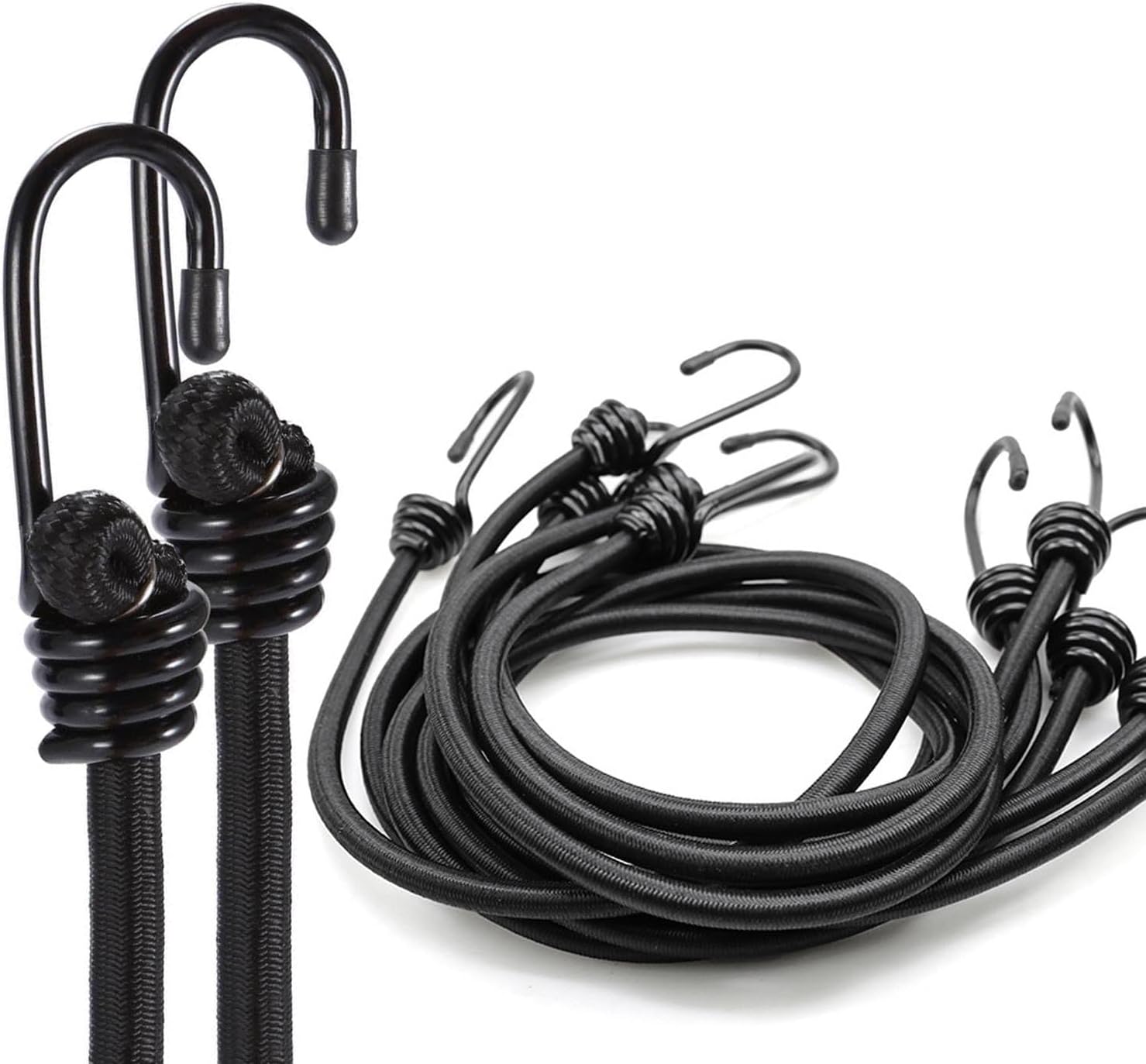 4Pcs Bungee Cords 24" Heavy Duty Outdoor 2ft Bungee Straps with Hooks ...