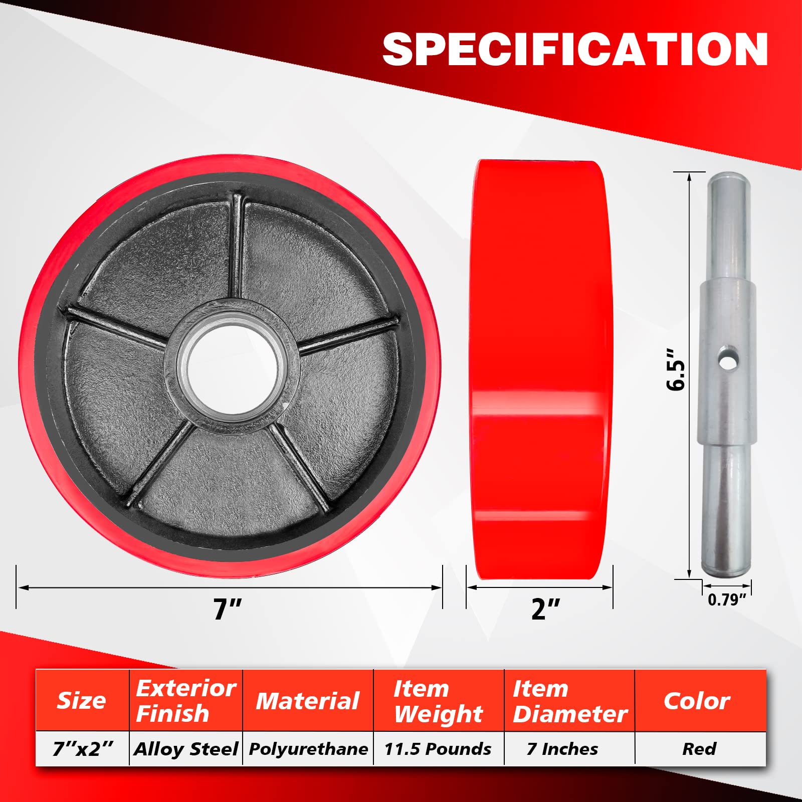 YATOINTO 2pcs Pallet Jack Steer Wheel Set with Axle and Protective ...